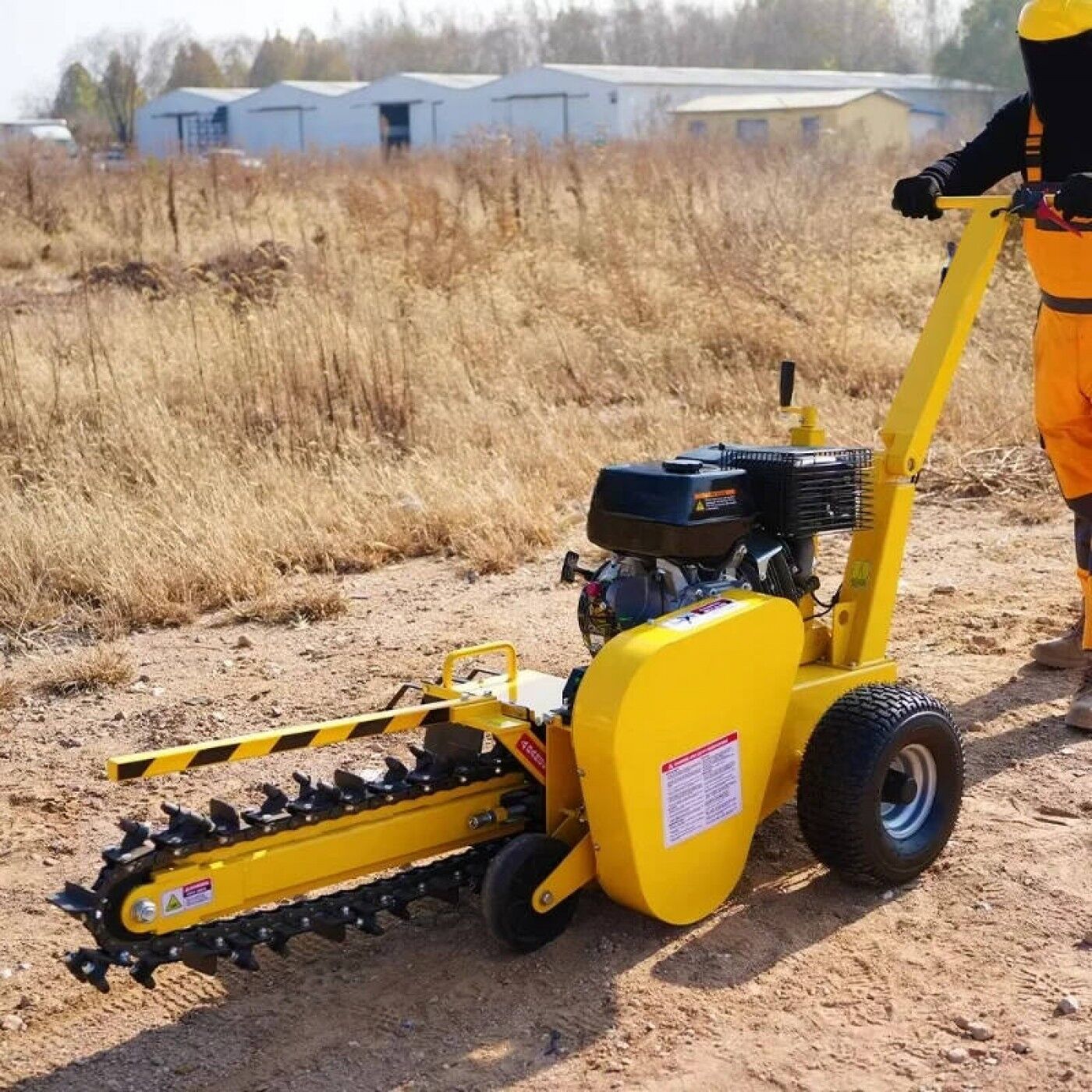 15 Hp Gasoline Engine Powered Mini Trenching Digging Machine