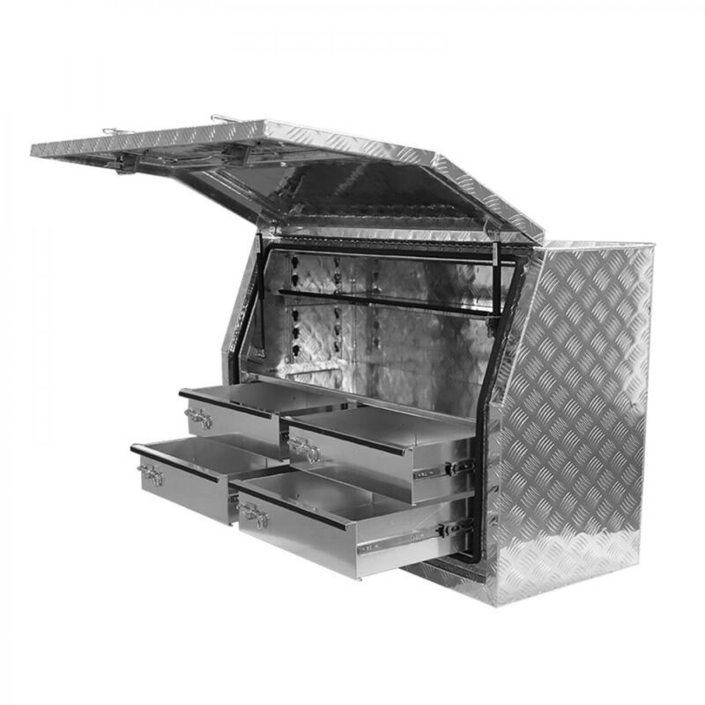 Aluminium Ute Tool Box 2.5mm 1450x530x820mm 4 Drawers Inside Vehicle ...