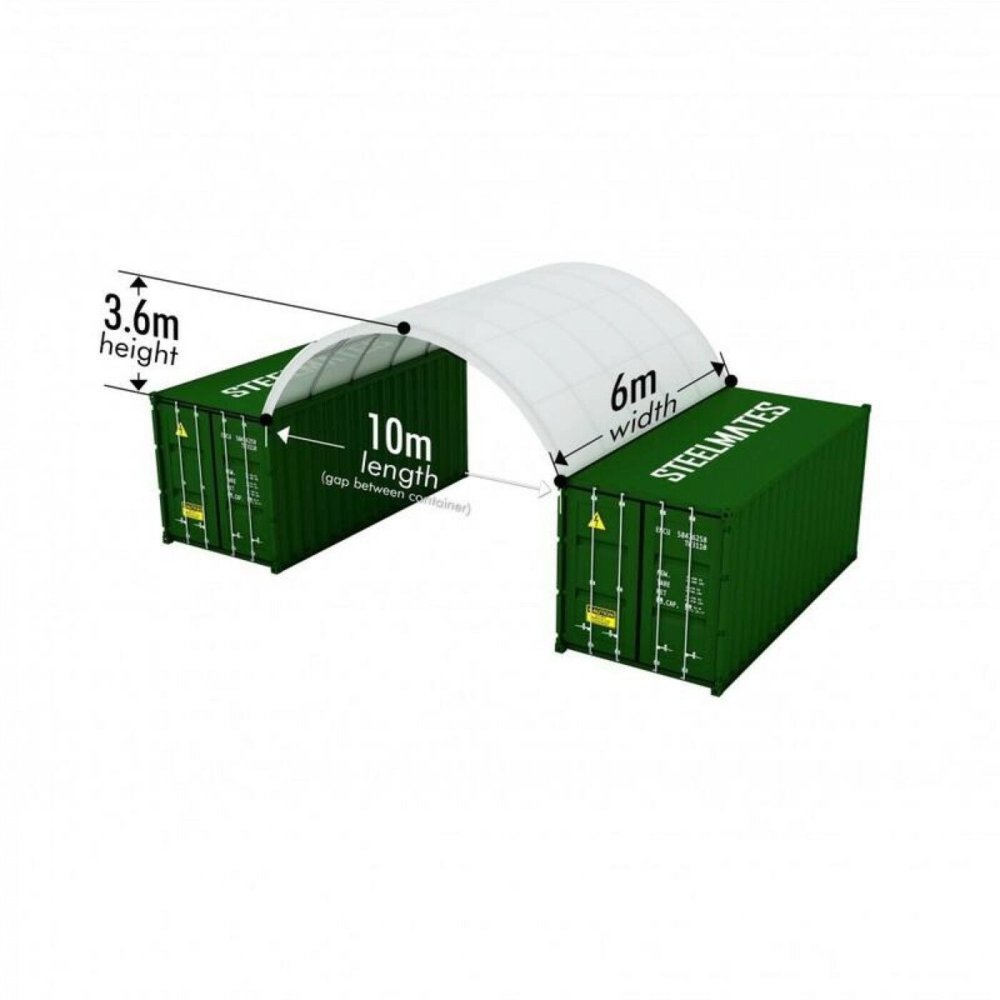 20FT Steel Structure Container Dome Shelter - 10m Length