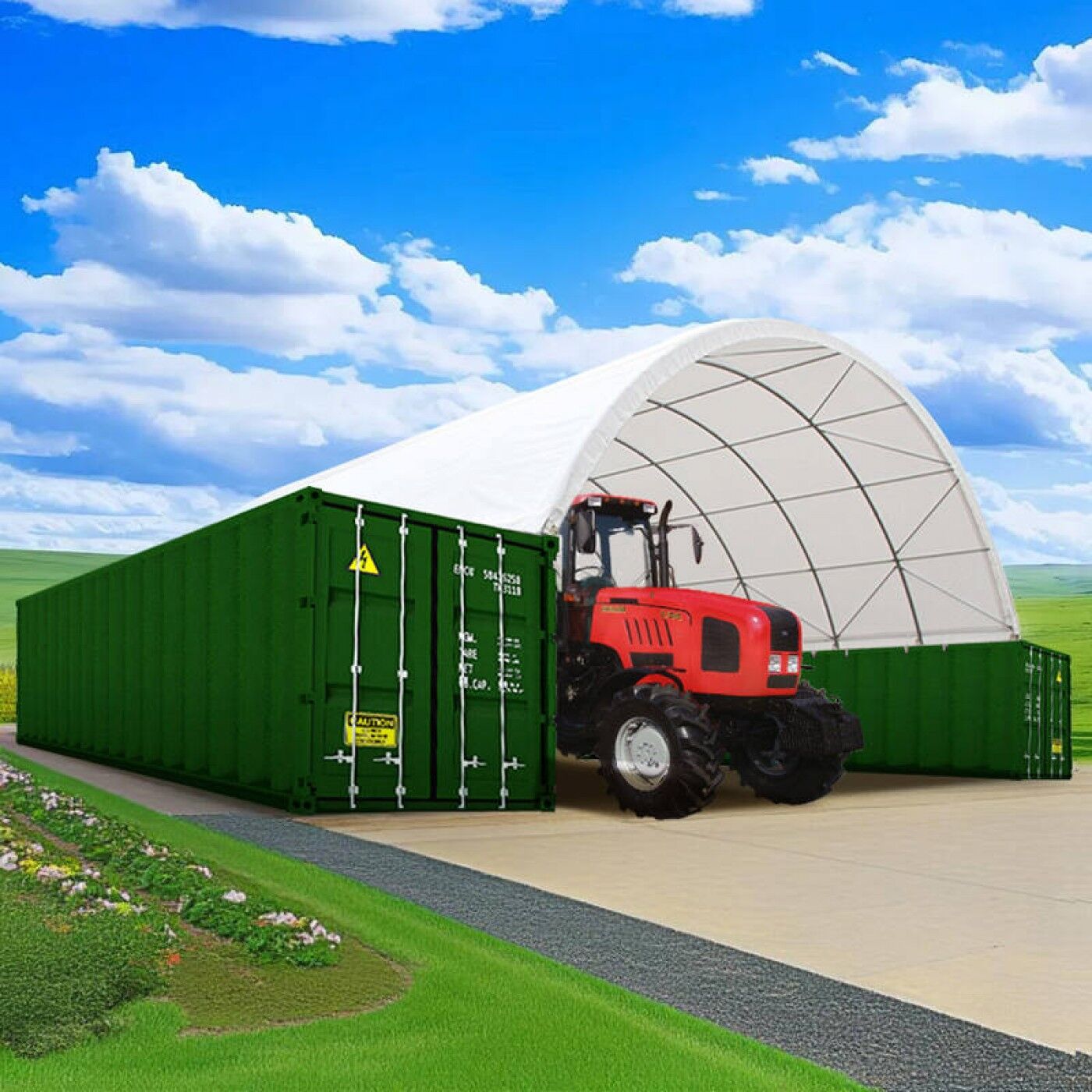 40FT Steel Structure Container Dome Shelter- 8m Length