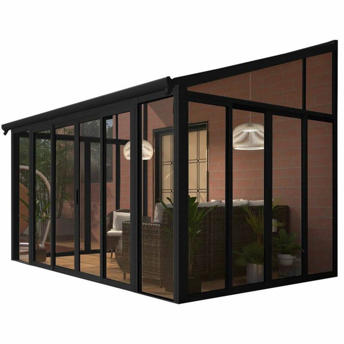 [Black] Aluminium Luxury Outdoor Sunroom Kit 10 x 14 ft