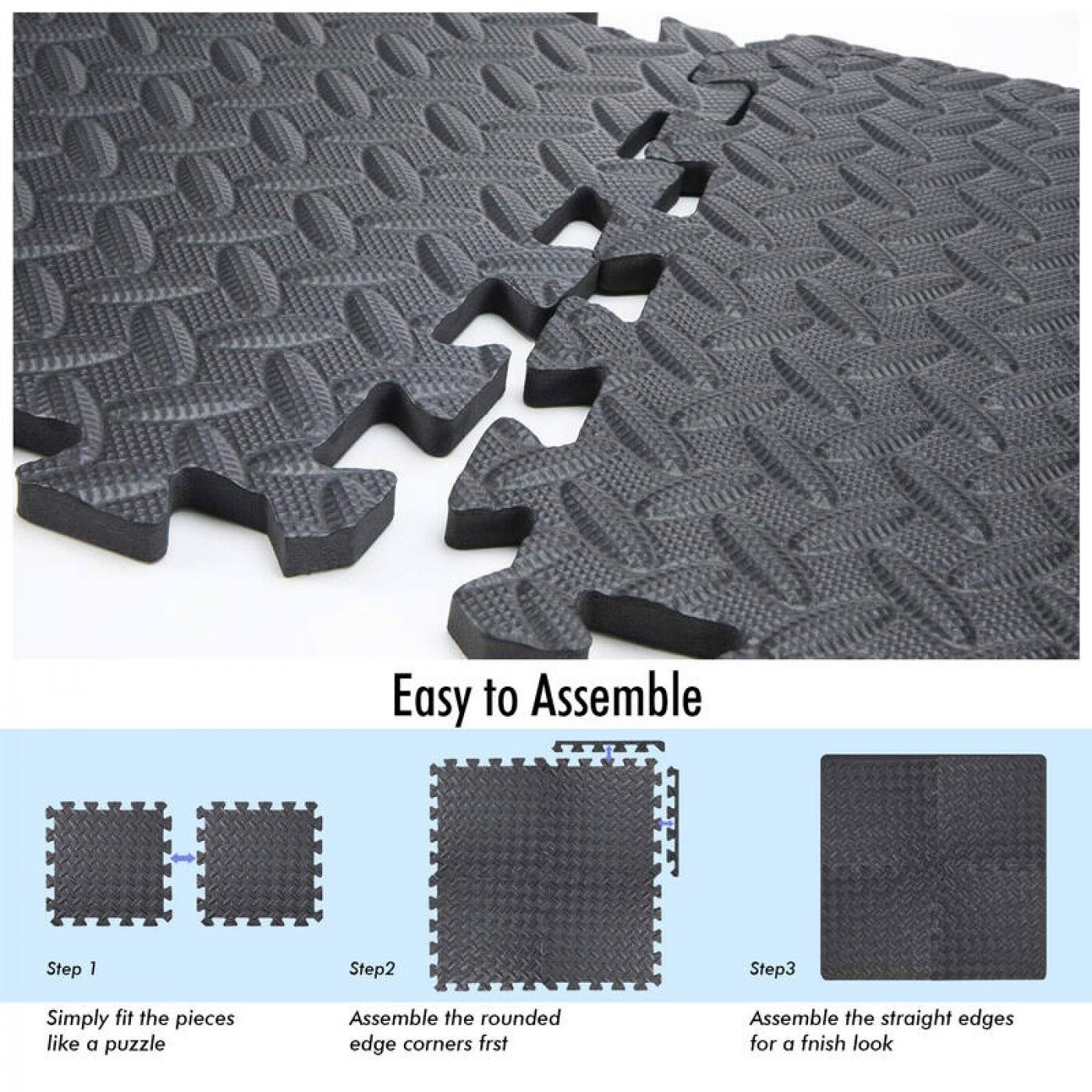 2cm thick Foam Tiles Protective Flooring Gym Mat - 12 Tiles (4.32 ...