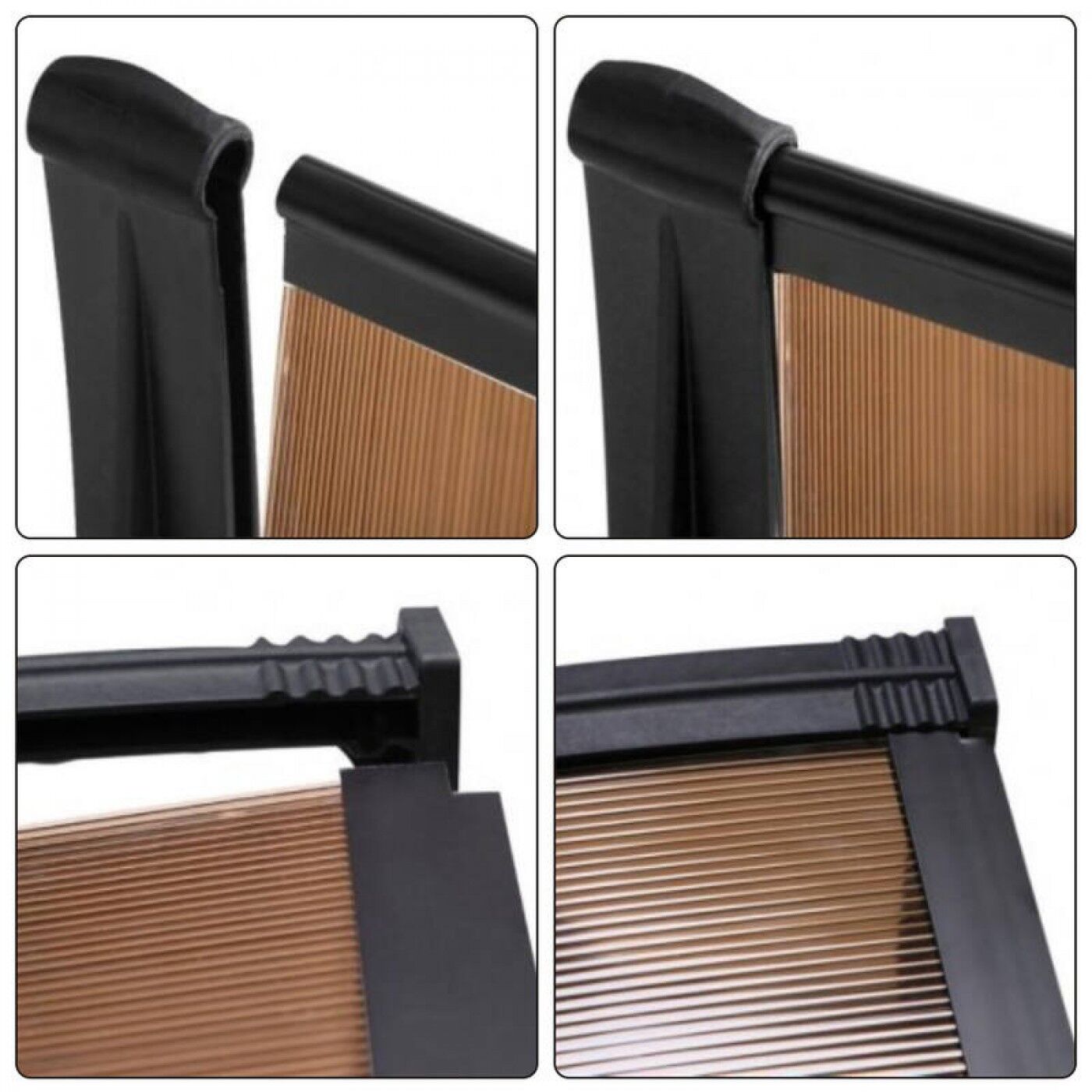 Door Canopy W300xD100cm DIY Window Door Awning Sun Shade with Tinted ...