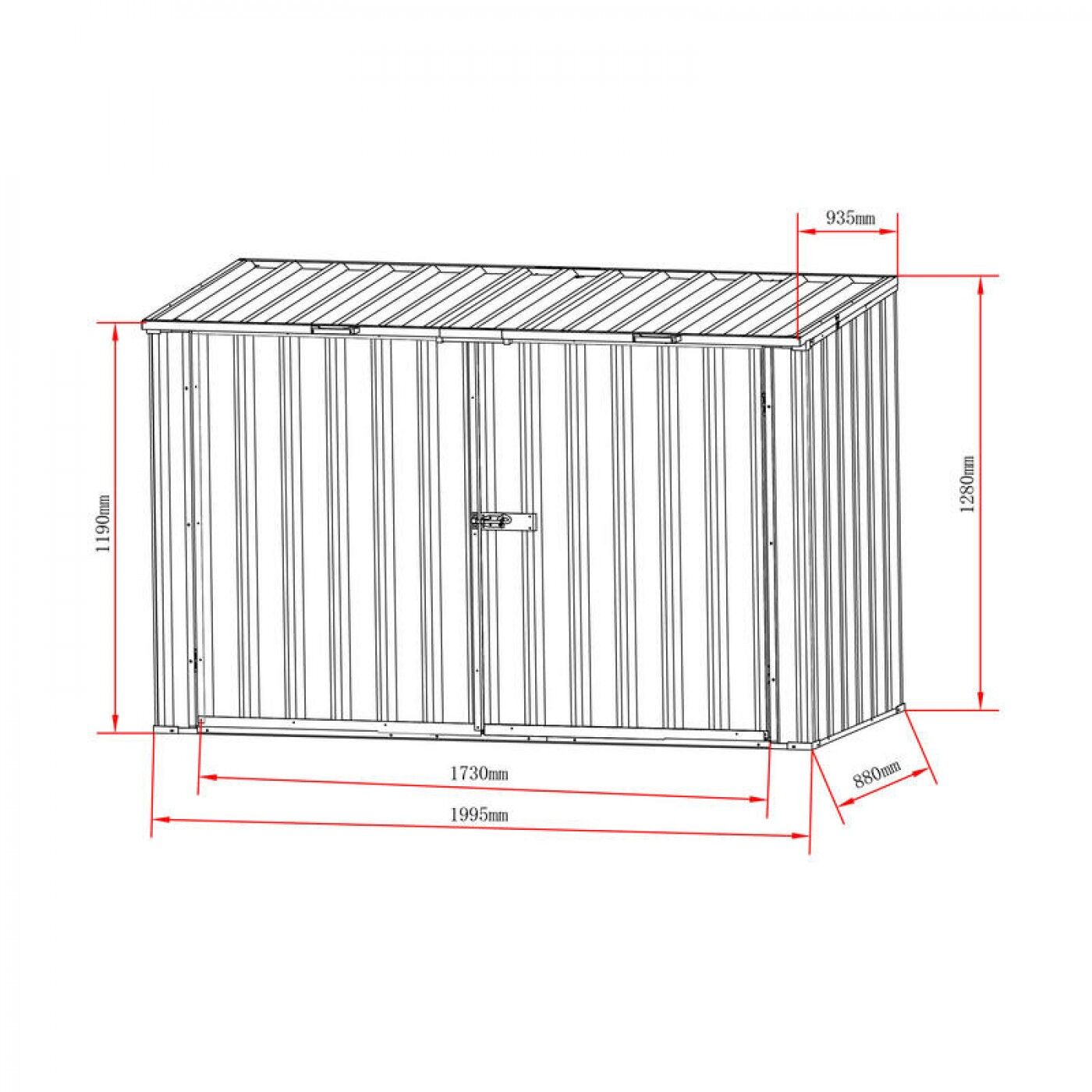 Bike Shed / Wheelie Bin Storage / Garden Storage Box (with Gas Struts)